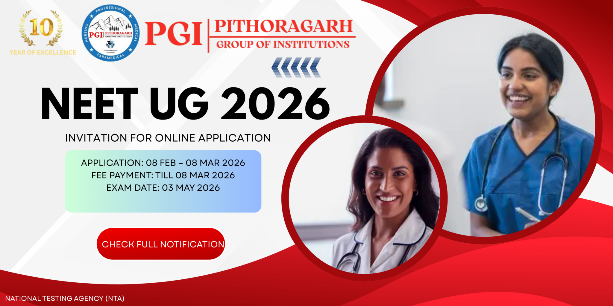 NEET UG 2026 Notification Out: Application Form, Exam Date, Fees - PGI ...